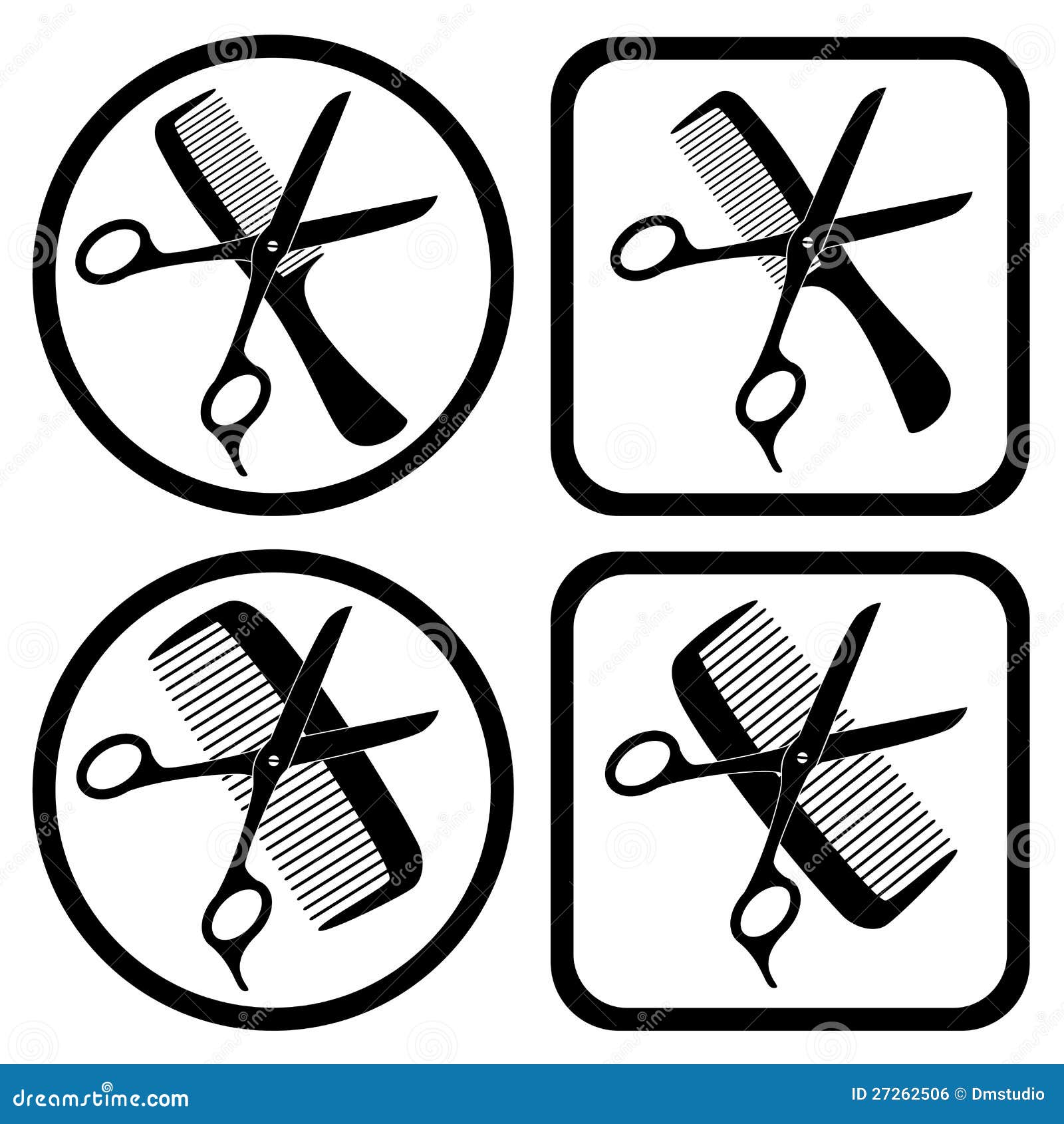 Symboles De Coiffeur De Vecteur Illustration de Vecteur - Illustration ...