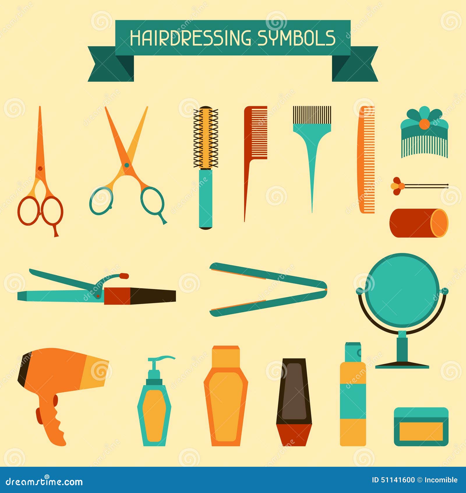 Symboles de coiffure illustration de vecteur. Illustration du vieux ...
