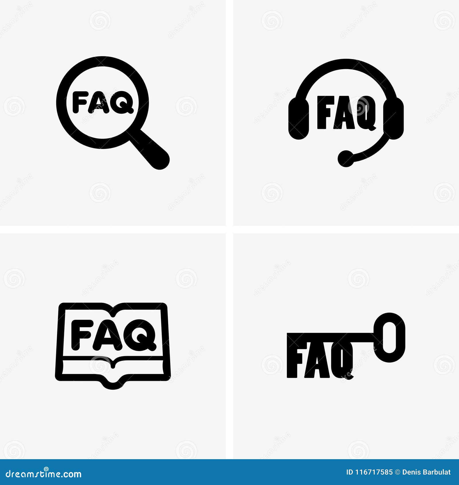 Symboles de FAQ illustration de vecteur. Illustration du demandé ...