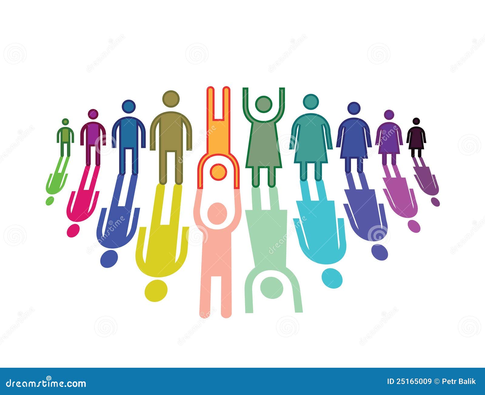 Symboles De Gens De Couleur Illustration Stock - Illustration du ligne ...