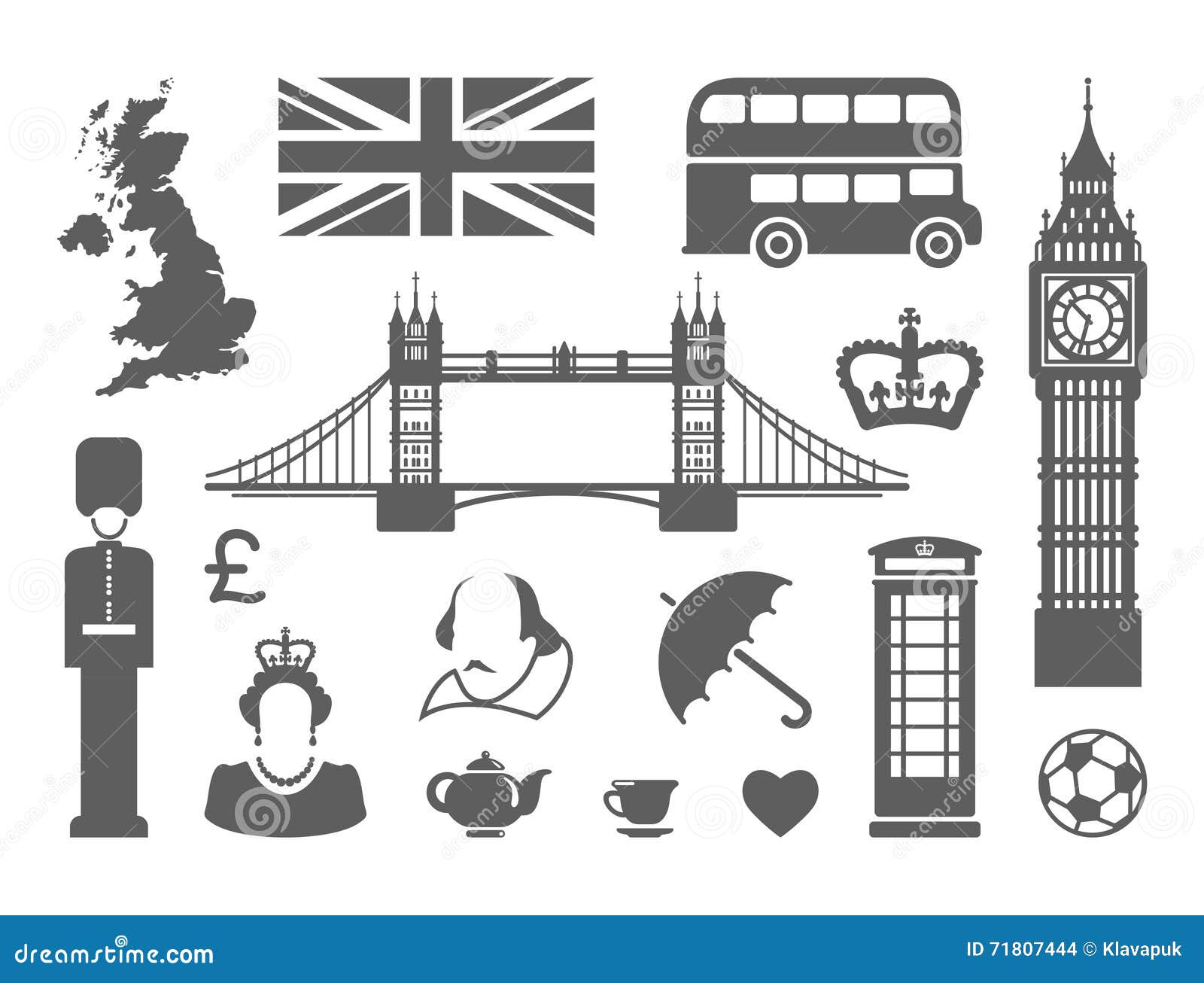 Symboles De L'Angleterre Et De Londres Illustration de Vecteur ...