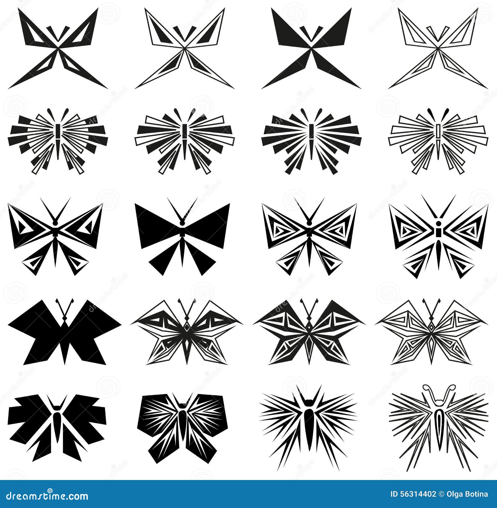 Symboles de papillon illustration de vecteur. Illustration du fond ...