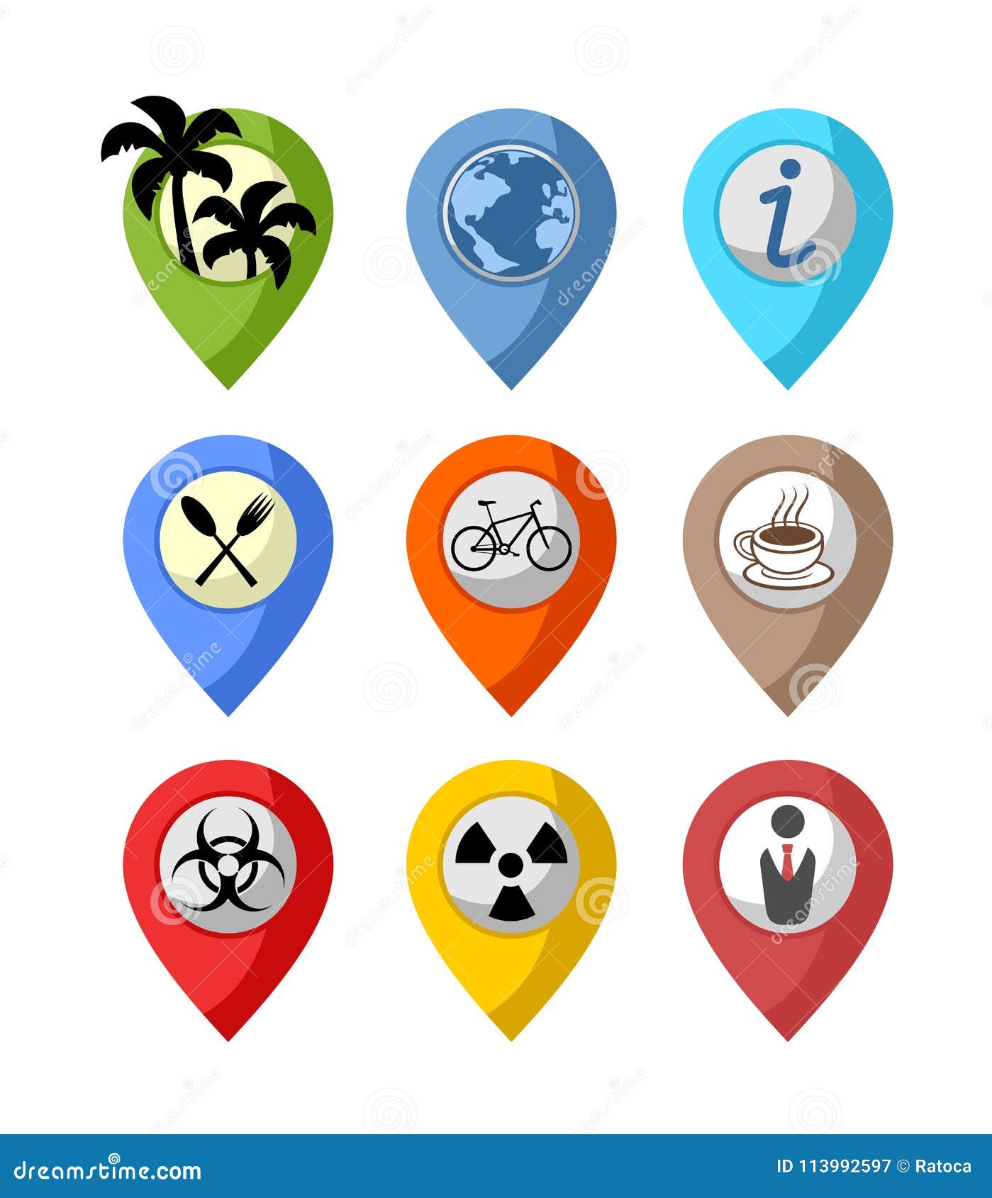 Symboles De Point D'emplacement Illustration de Vecteur - Illustration ...