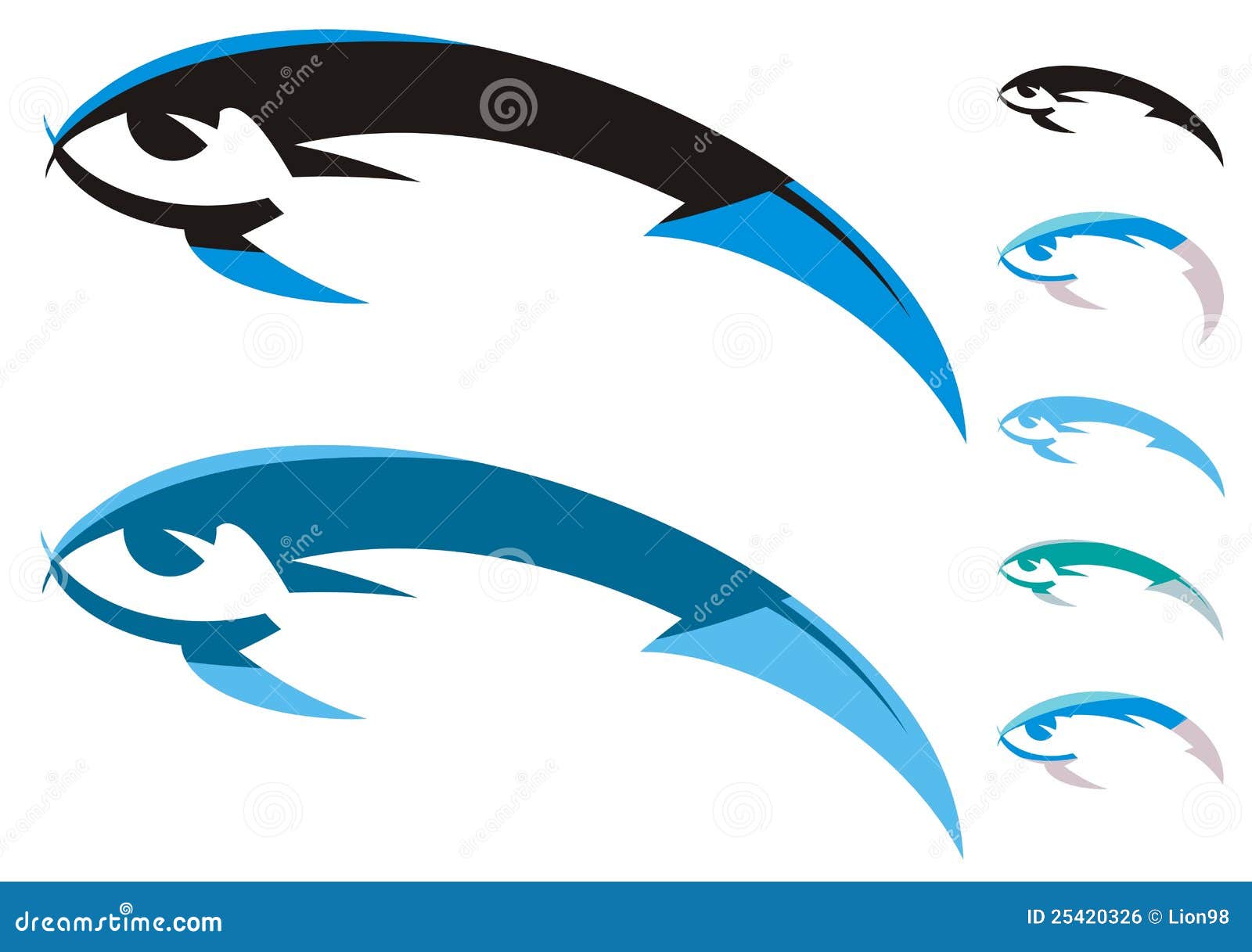 Symboles de poissons illustration de vecteur. Illustration du élément ...