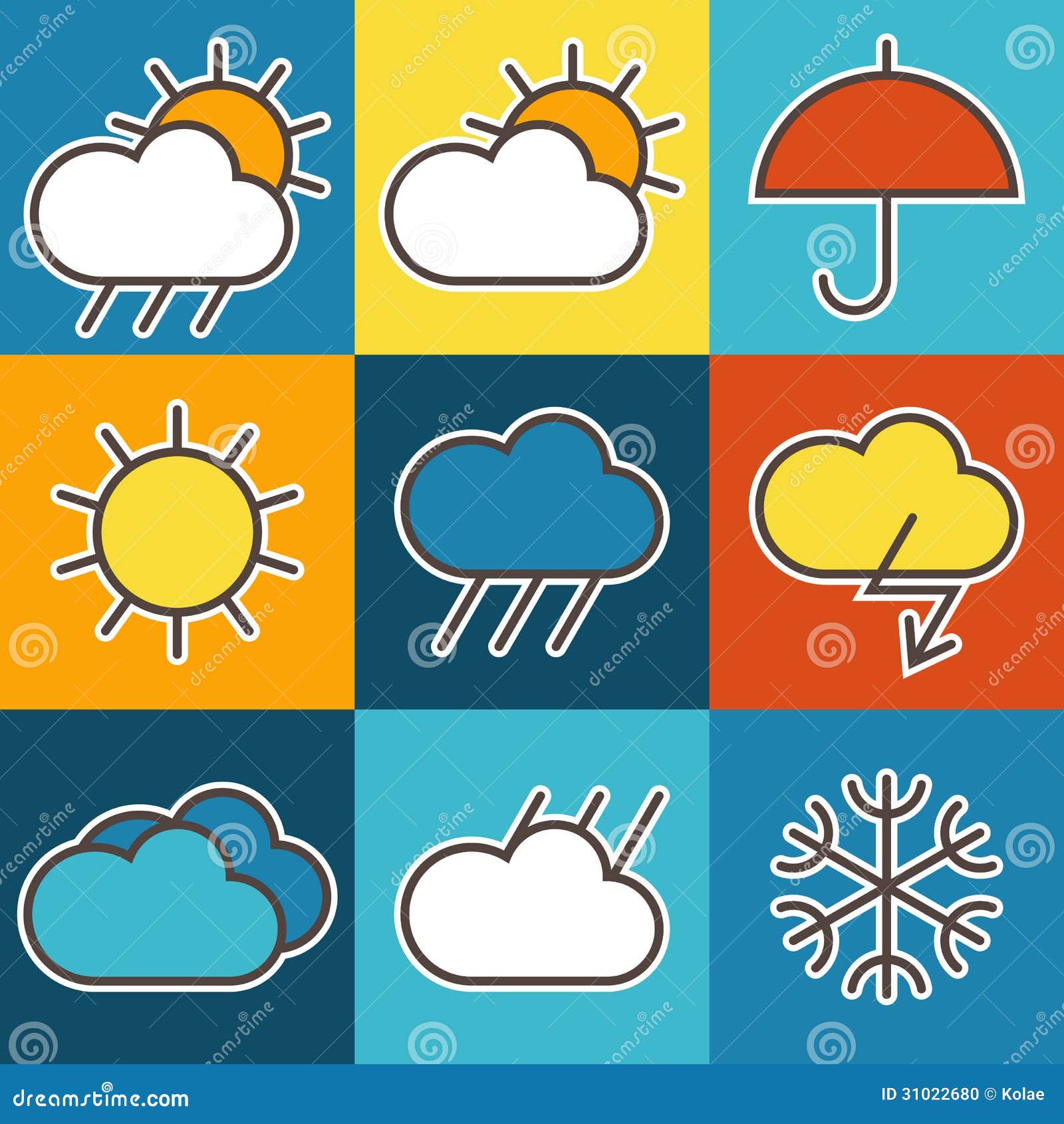 Symboles de temps colorés illustration de vecteur. Illustration du ...