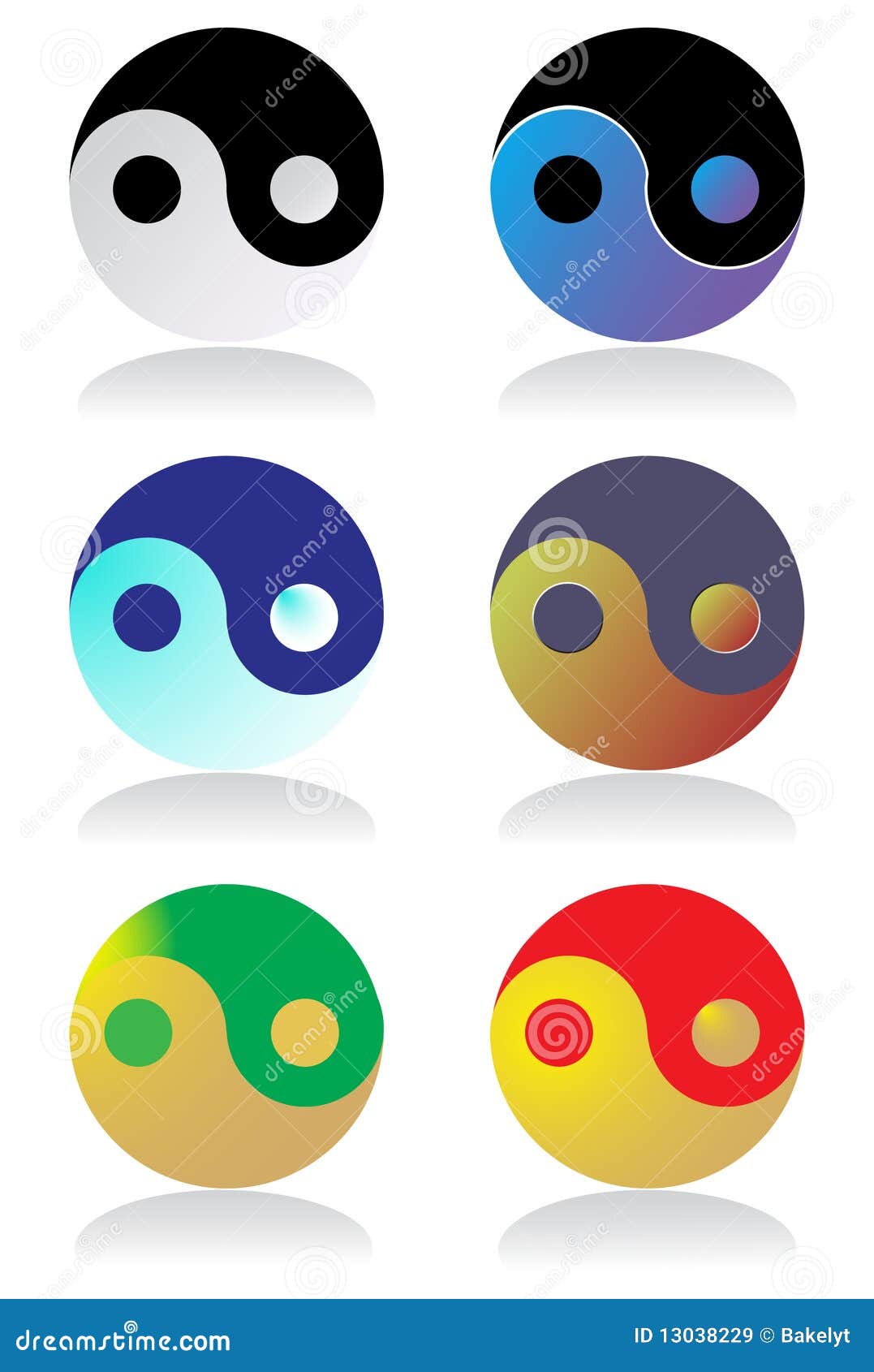 Symboles de Ying Yang illustration de vecteur. Illustration du noir ...