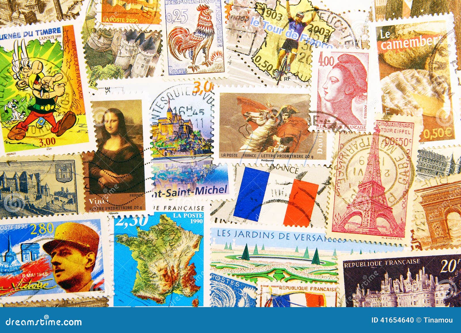 Symboles Des Frances Sur Des Timbres-poste Image éditorial - Image du ...
