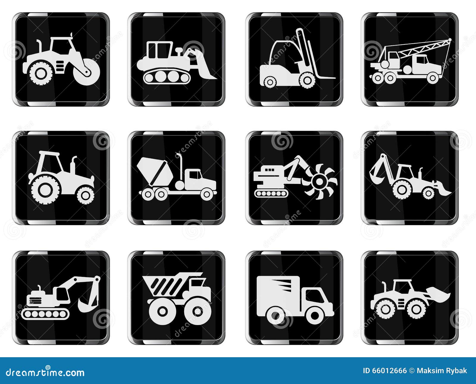 Symboles Des Machines De Construction Illustration de Vecteur ...