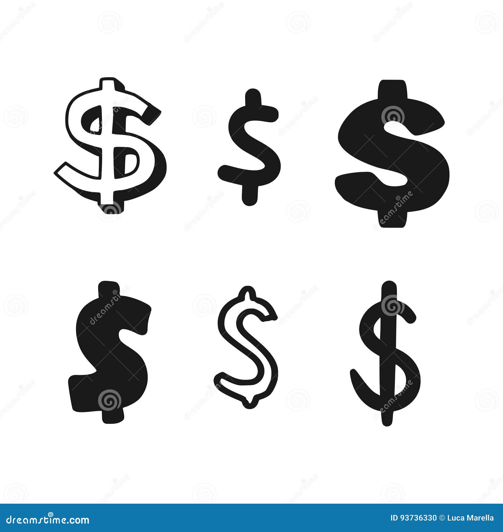 Symboles dollar illustration de vecteur. Illustration du dollar - 93736330
