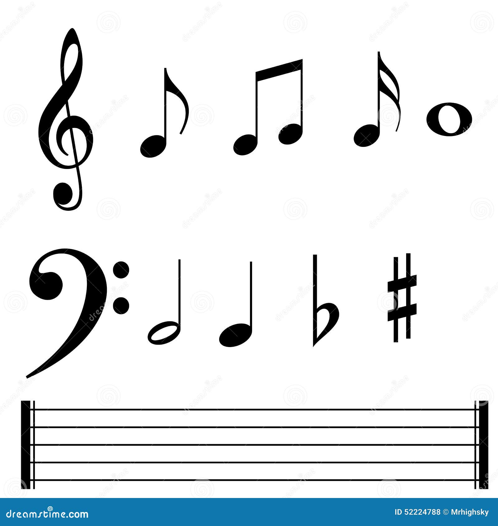 Symboles Et Lignes De Note De Musique Illustration de Vecteur ...