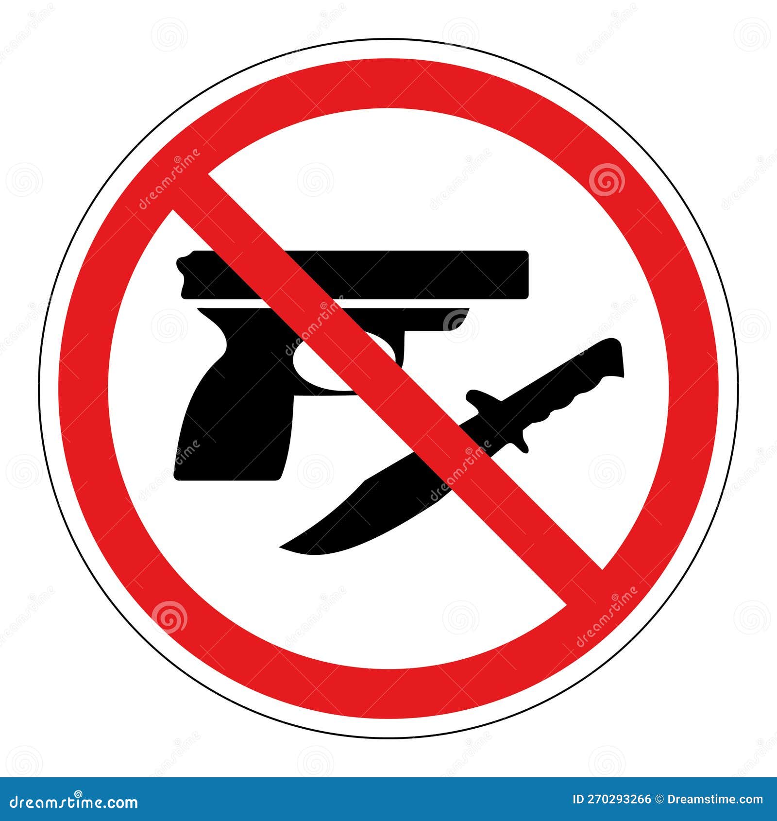 Symboles Interdits De Transporter Des Armes Vectoriels Illustration ...