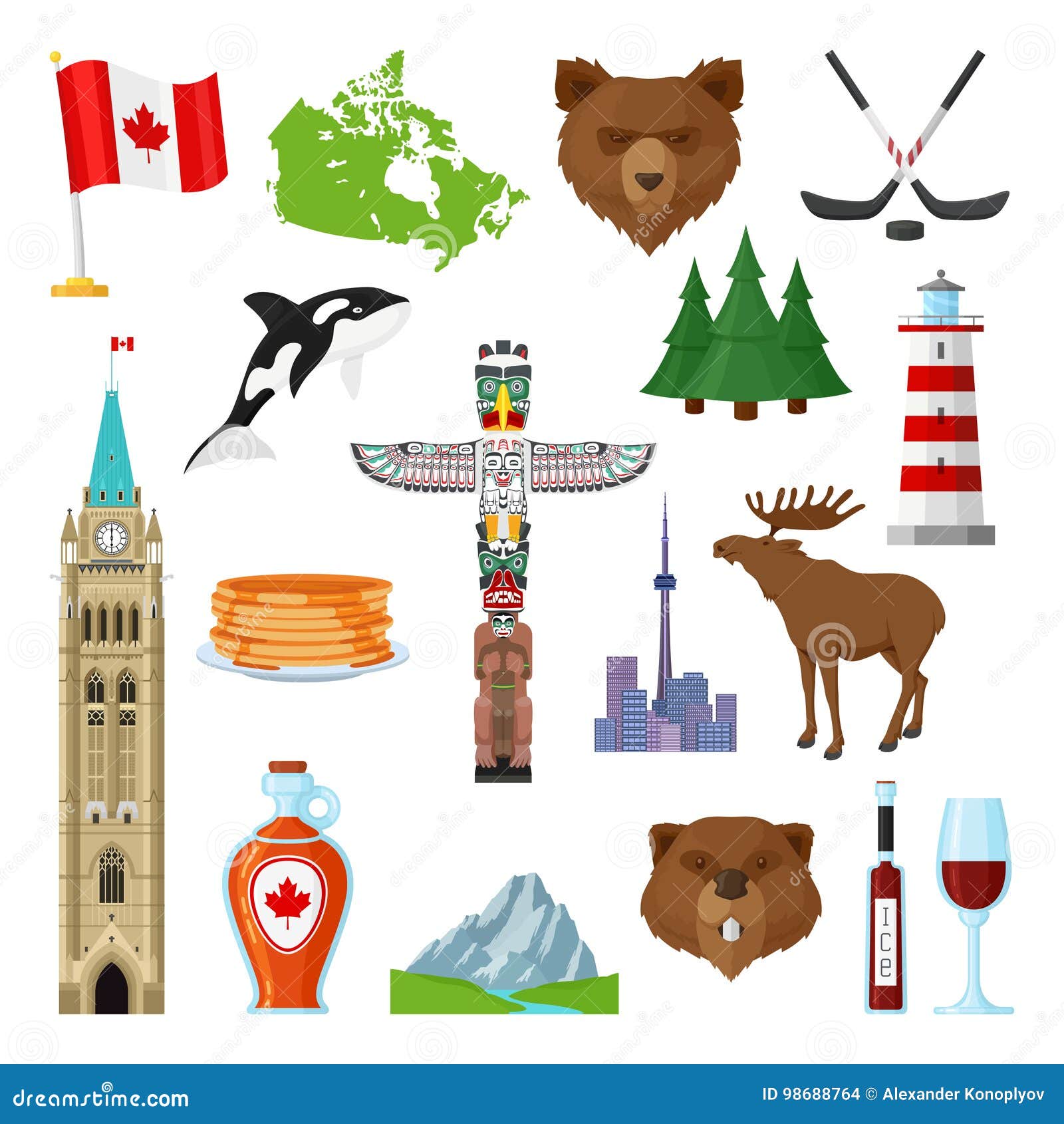 Symboles Nationaux D'ensemble De Canada Illustration de Vecteur ...