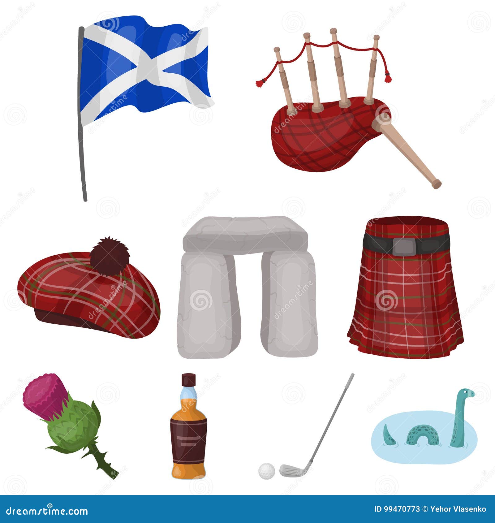 Symboles Nationaux De L'Ecosse Illustration de Vecteur - Illustration ...