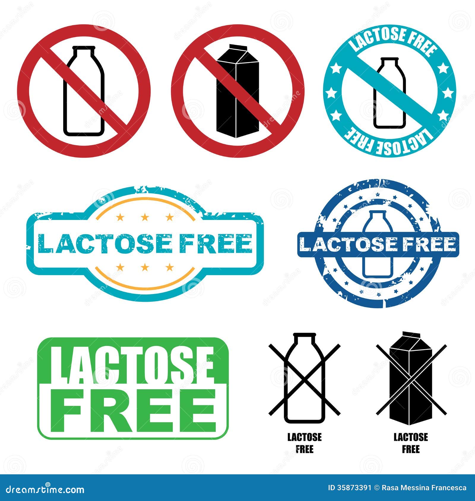 Symboles sans lactose illustration de vecteur. Illustration du régime ...