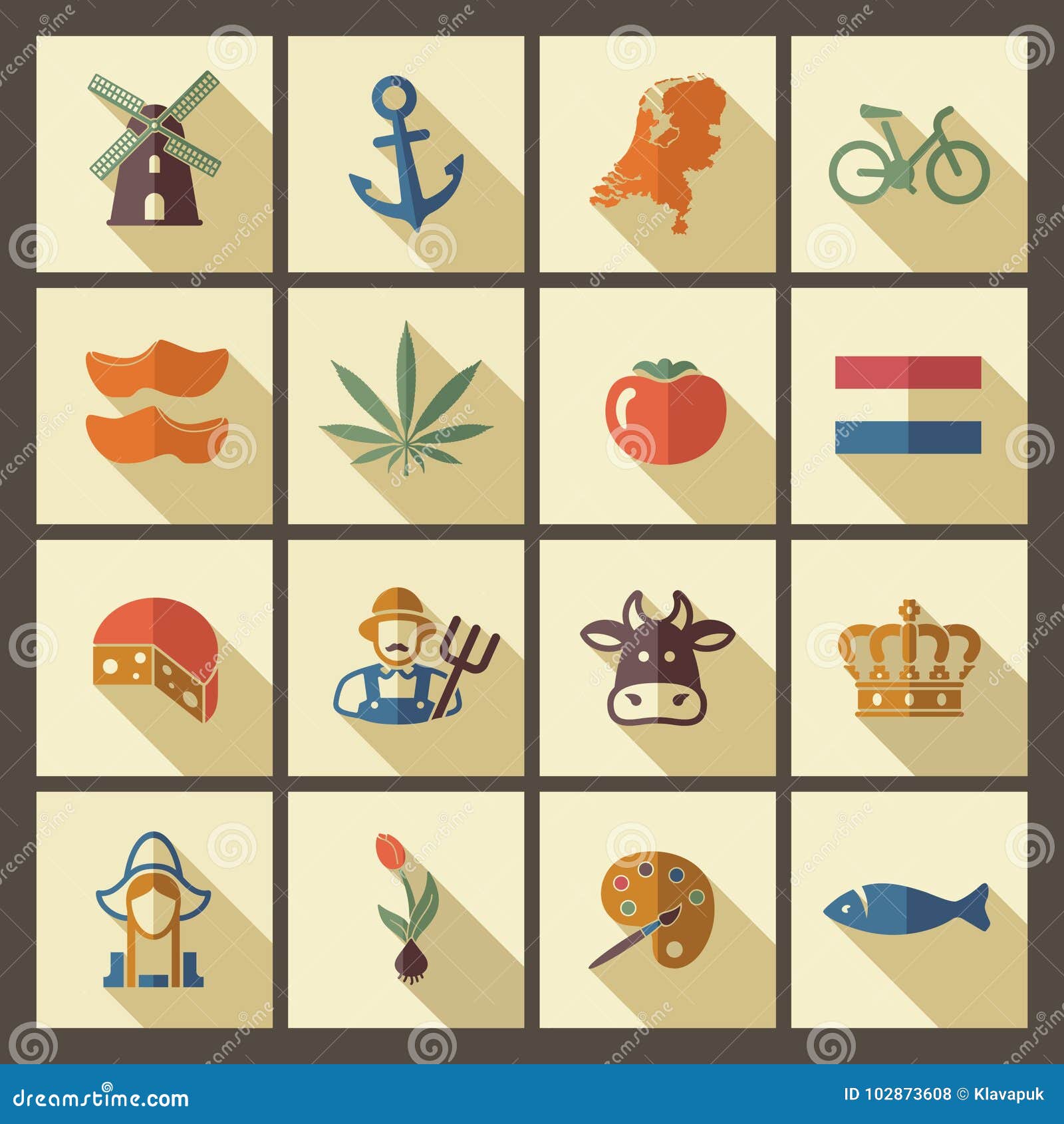 Symboles Traditionnels Des Pays-Bas Illustration de Vecteur ...