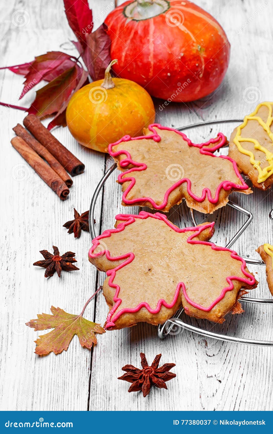 Symbolic autumn cookies stock image. Image of bakery - 77380037