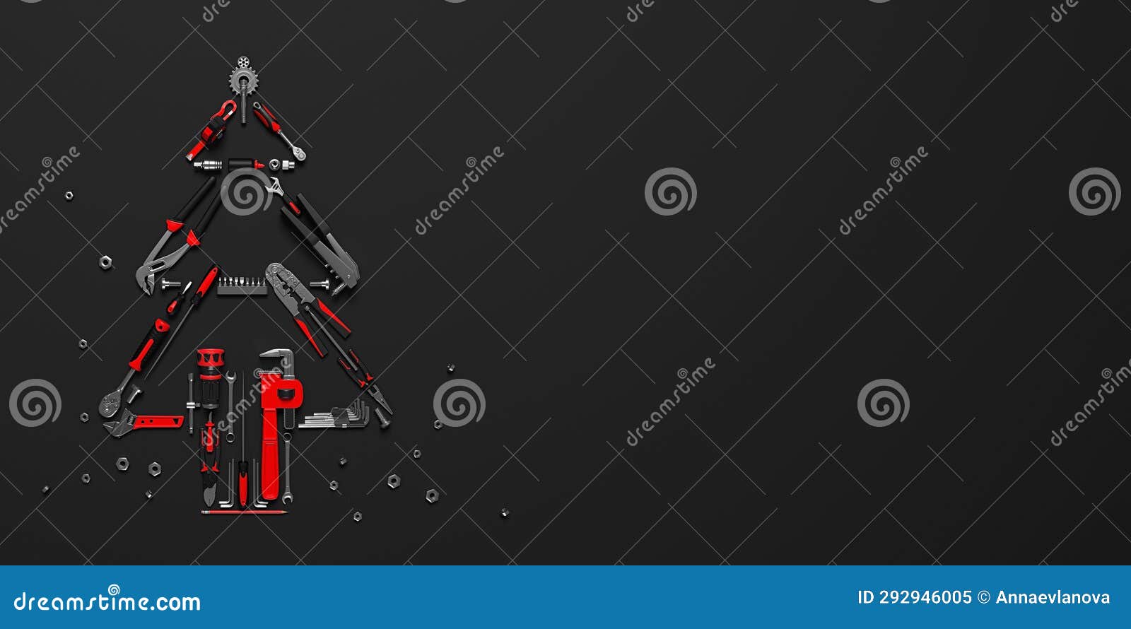 A Symbolic Christmas Tree Made of Construction Tools. Stock ...