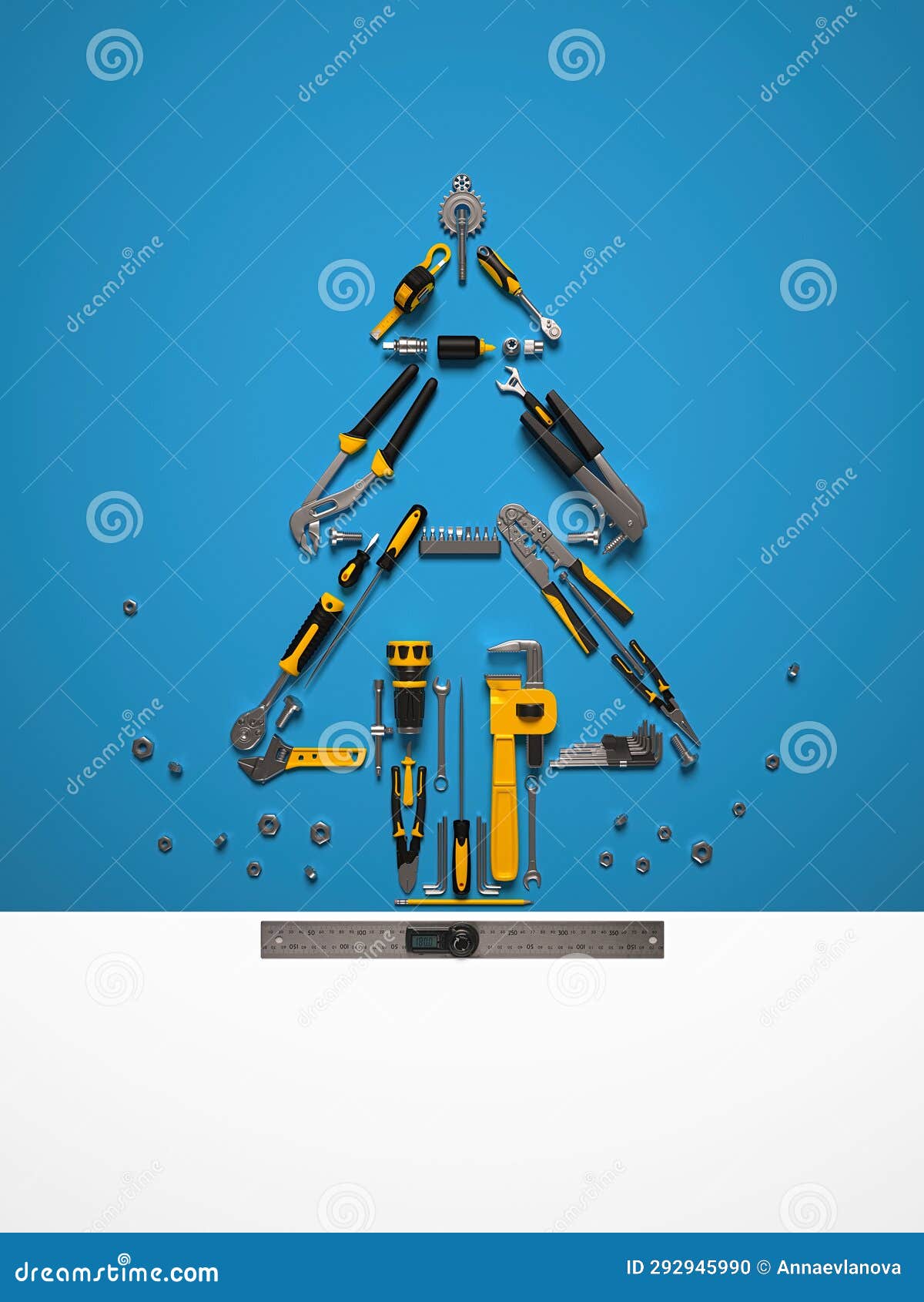 A Symbolic Christmas Tree Made of Construction Tools. Stock ...