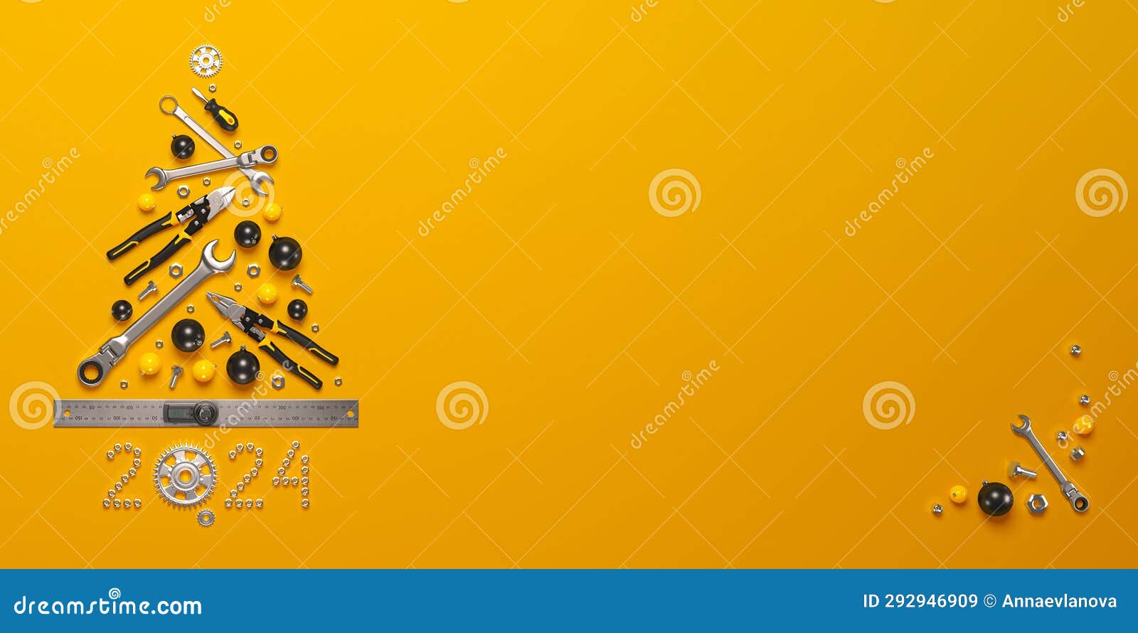 A Symbolic Christmas Tree Made of Construction Tools. Stock ...