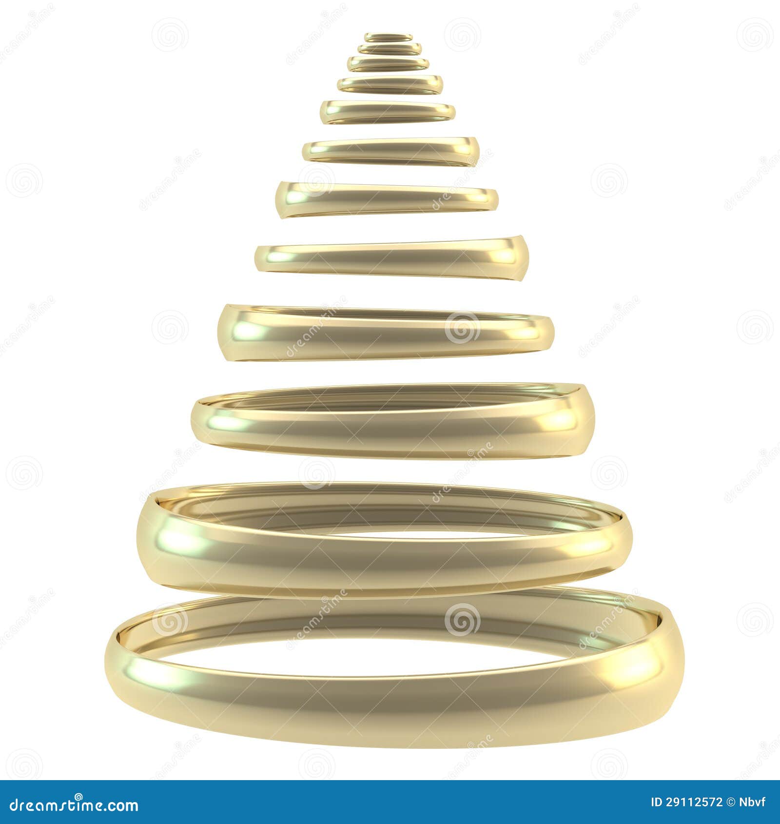 Symbolic Christmas Tree Made of Rings Isolated Stock Illustration ...