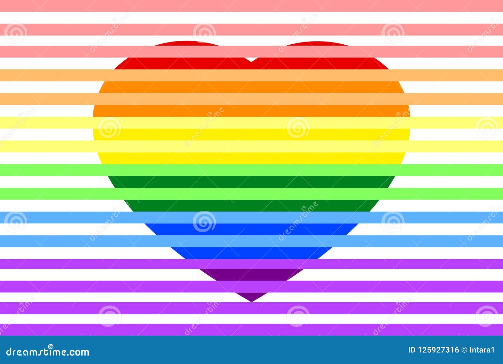 Colorful Rainbow Striped Heart Lgbtq Colors Isolated On White
