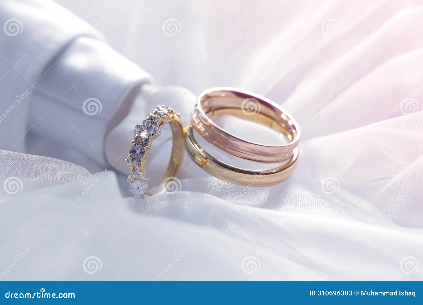 Symbolic Commitment Golden Rings Representing a Traditional Wedding ...