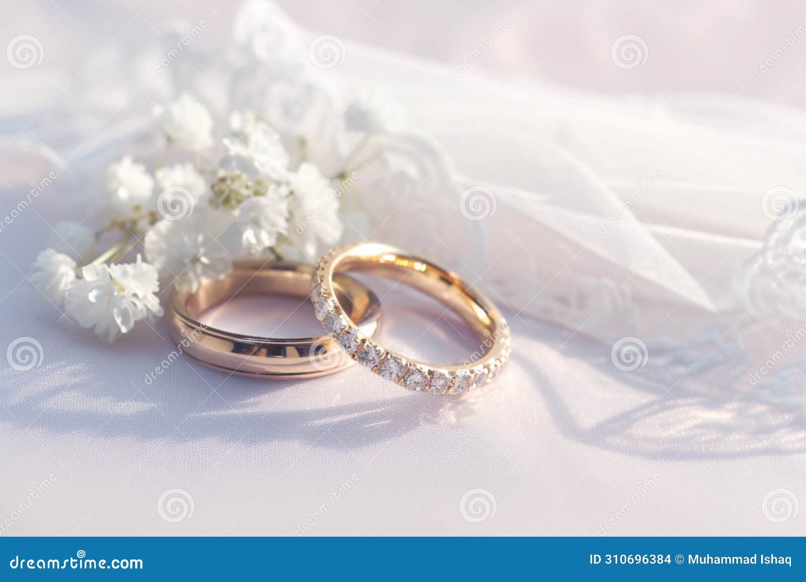 Symbolic Commitment Golden Rings Representing a Traditional Wedding ...