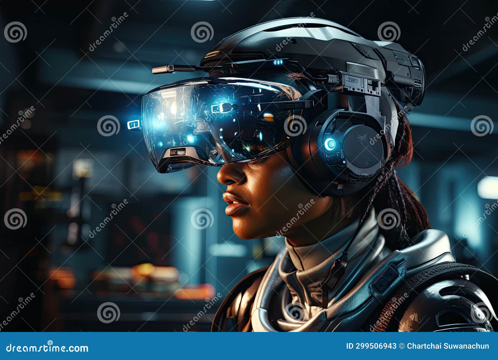 A Symbolic Concept Image Of AI Technology Fused With A Human Robot ...