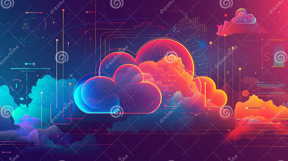 Symbolic Conceptual Artwork Cloud-based DevOps Practices Stock ...