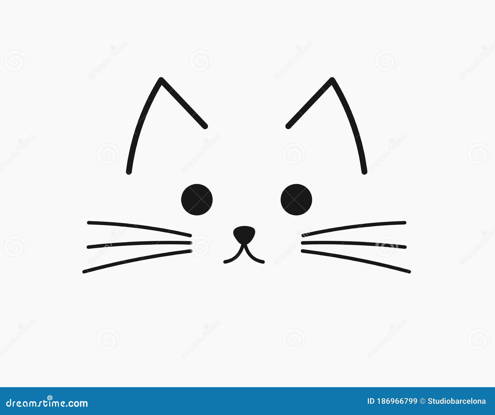 Symbolic cute cat face stock vector. Illustration of shape - 186966799