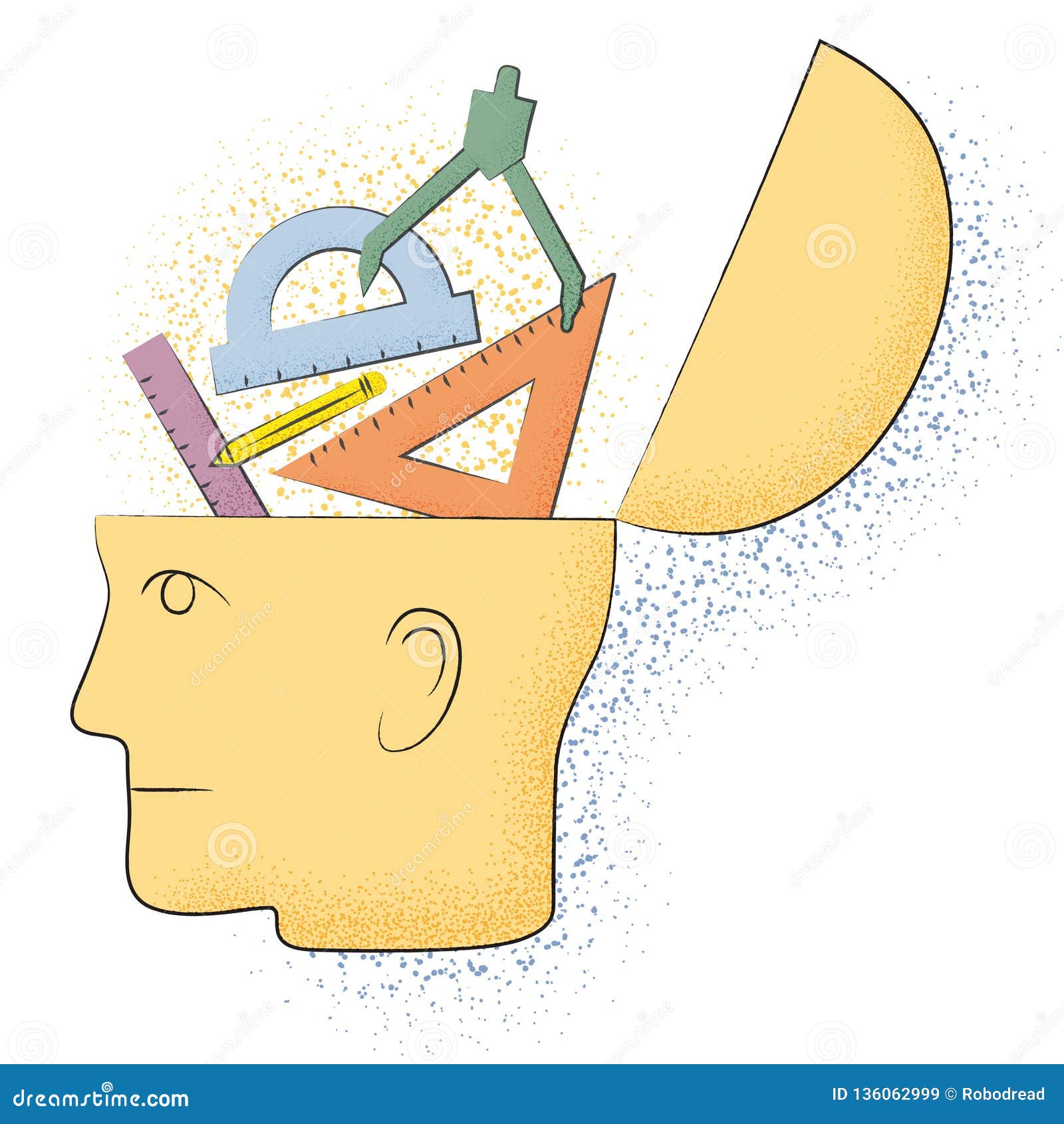 Symbolic Drawing of a Head and a Mathematical Thought Stock Vector ...