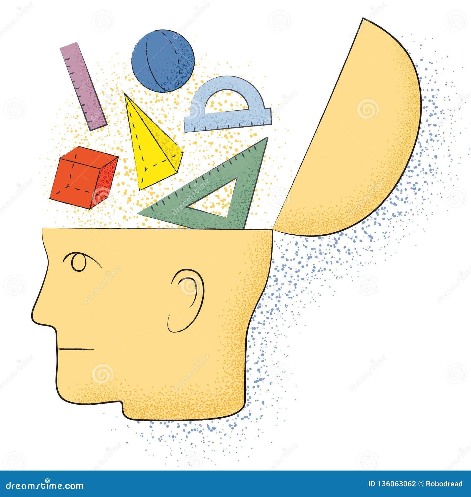 Symbolic Drawing of a Head and a Mathematical Thought Stock Vector ...