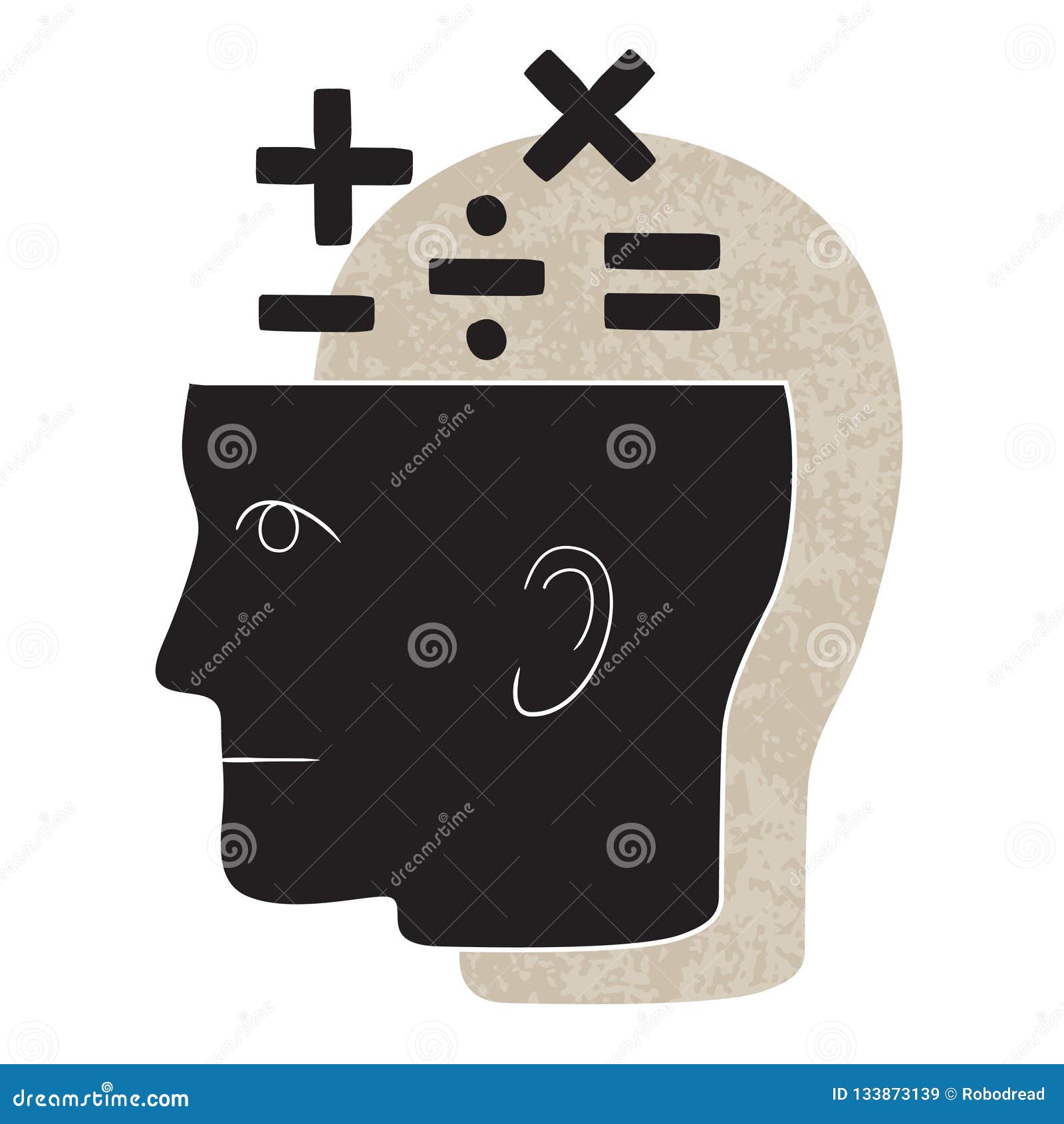 Symbolic Drawing of a Head and a Mathematical Thought Stock Vector ...