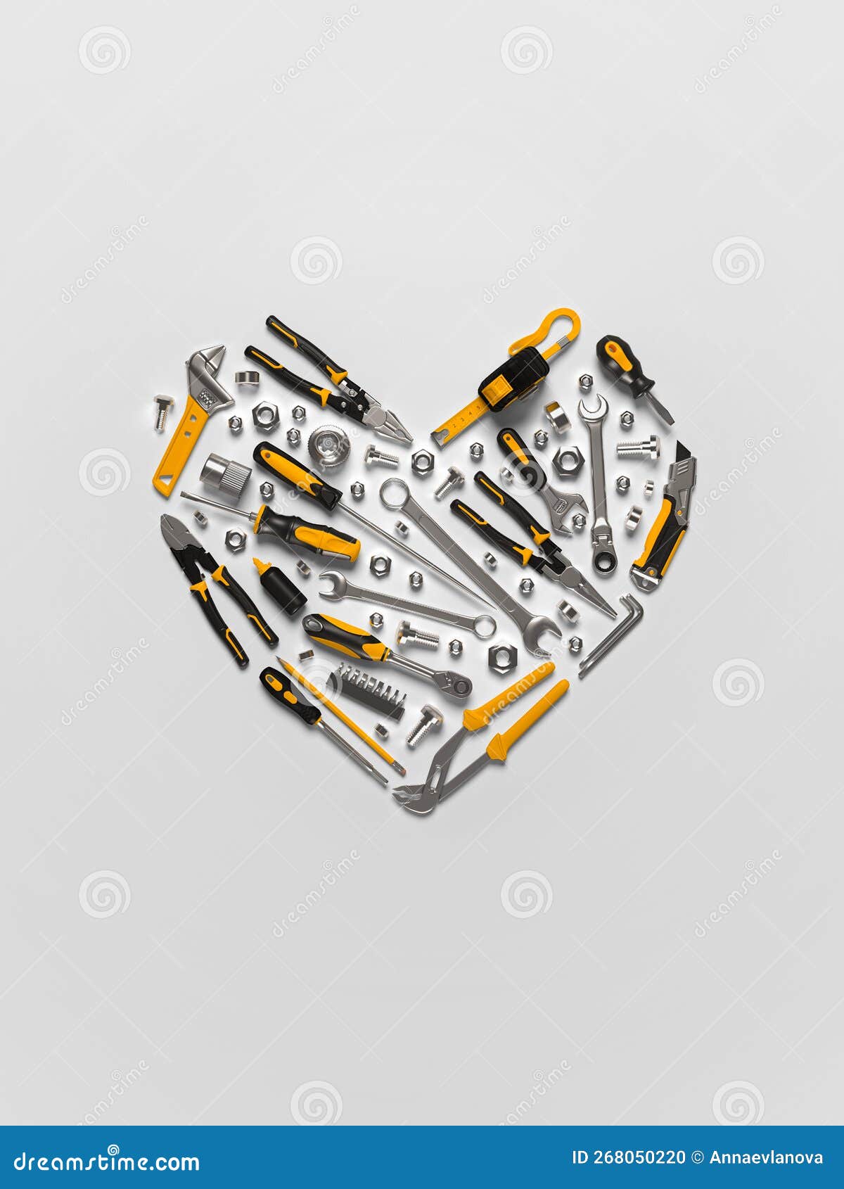 A Symbolic Heart Made of Construction Tools. Stock Illustration ...