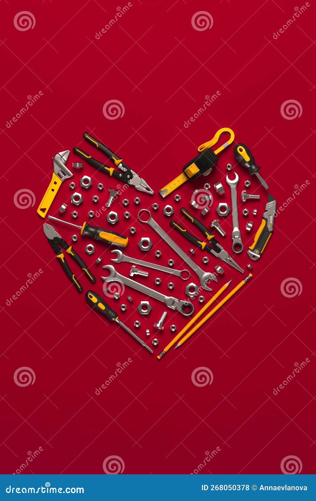 A Symbolic Heart Made of Construction Tools. Stock Illustration ...