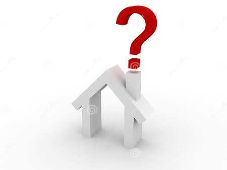 Symbolic House with a Question Mark. Stock Illustration - Illustration ...