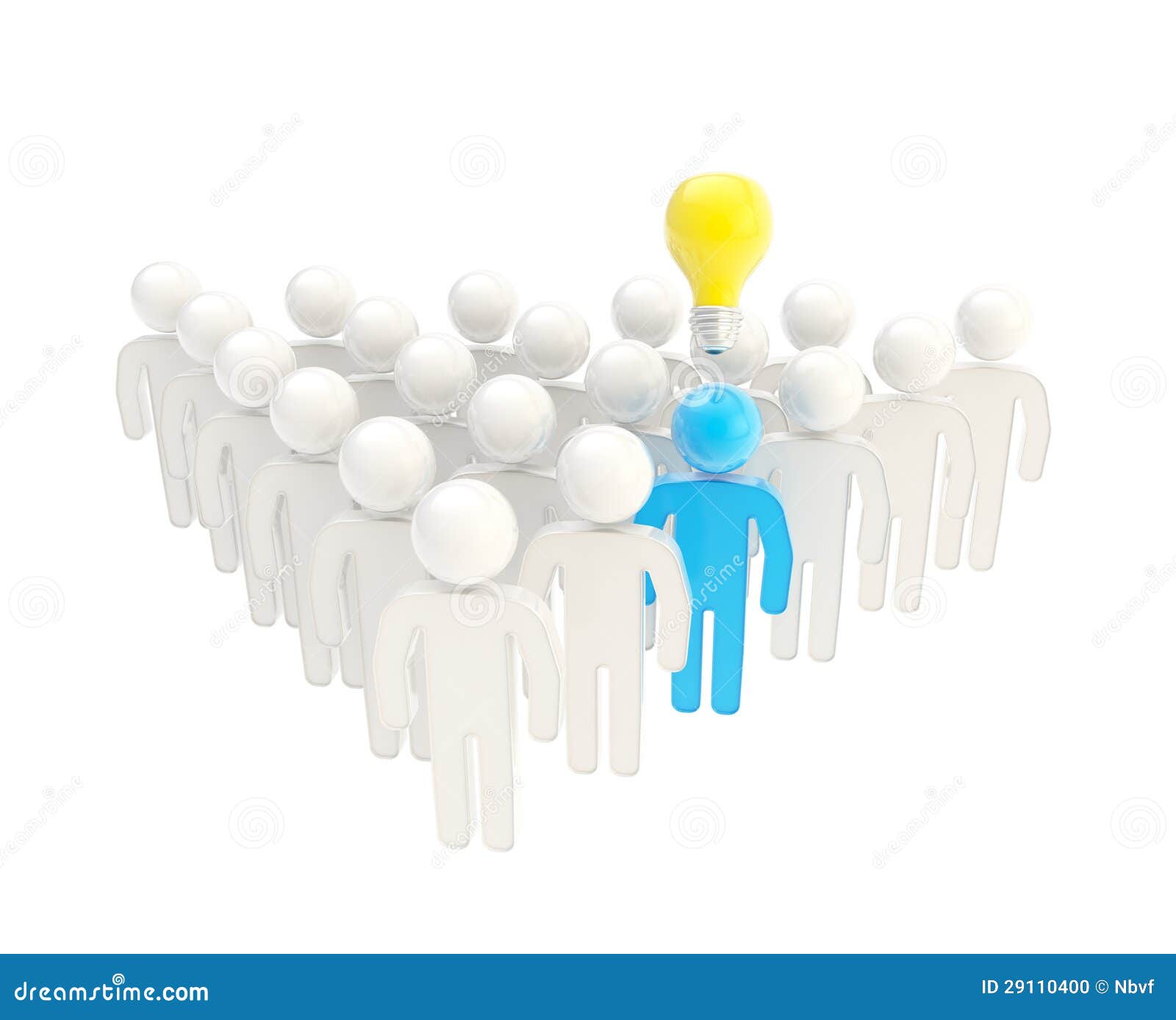Symbolic Human Figures Crowd with One Idea, Isolated Stock Illustration ...