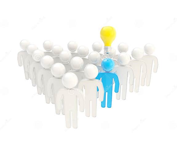 Symbolic Human Figures Crowd with One Idea, Isolated Stock Illustration ...