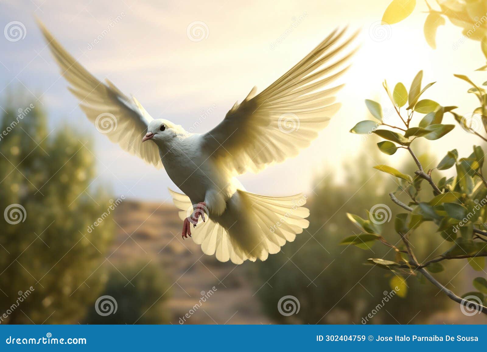 Symbolic Illustration of a Dove Carrying an Stock Illustration ...
