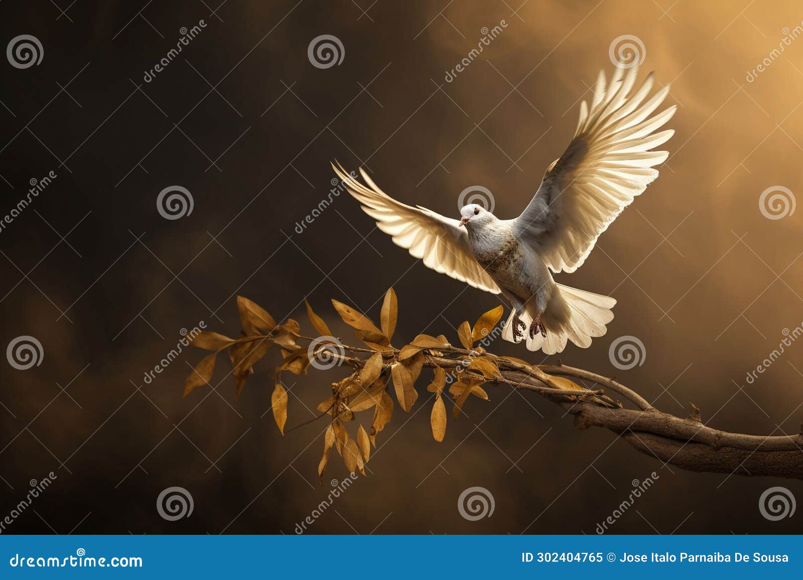 Symbolic Illustration of a Dove Carrying an Stock Illustration ...