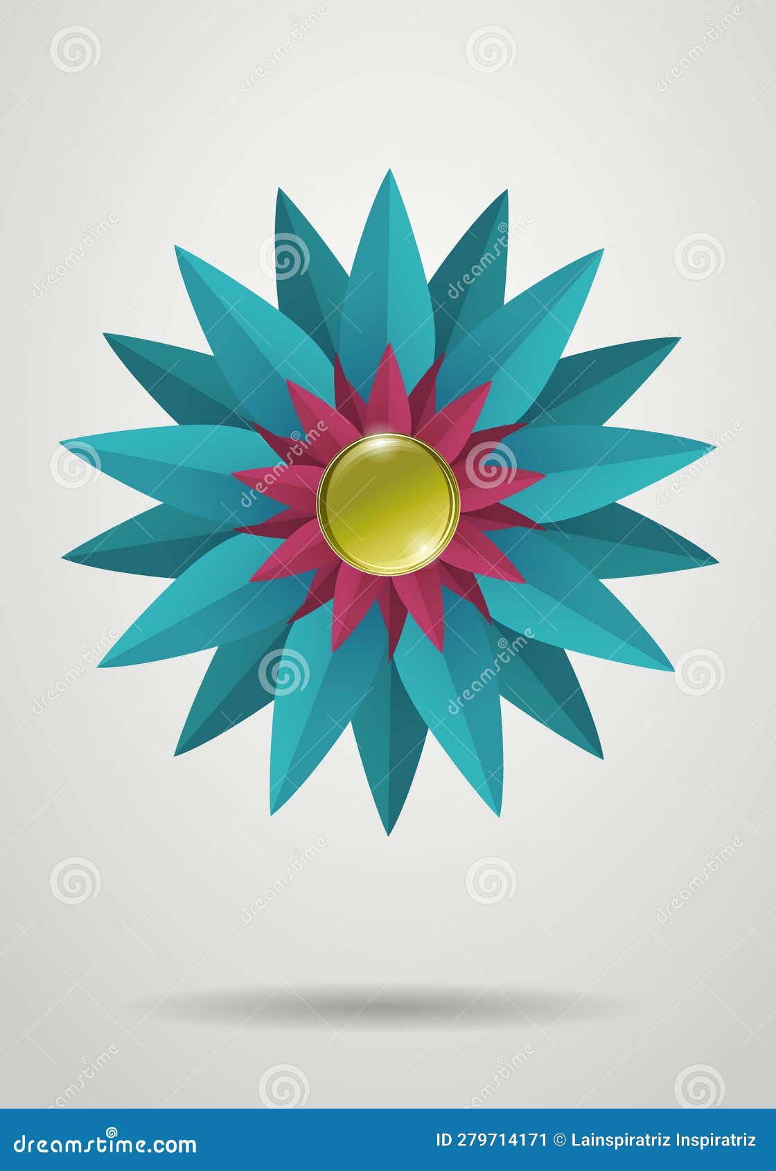 Symbolic Illustration of Isolated Abstract Flower Floating in an Empty ...