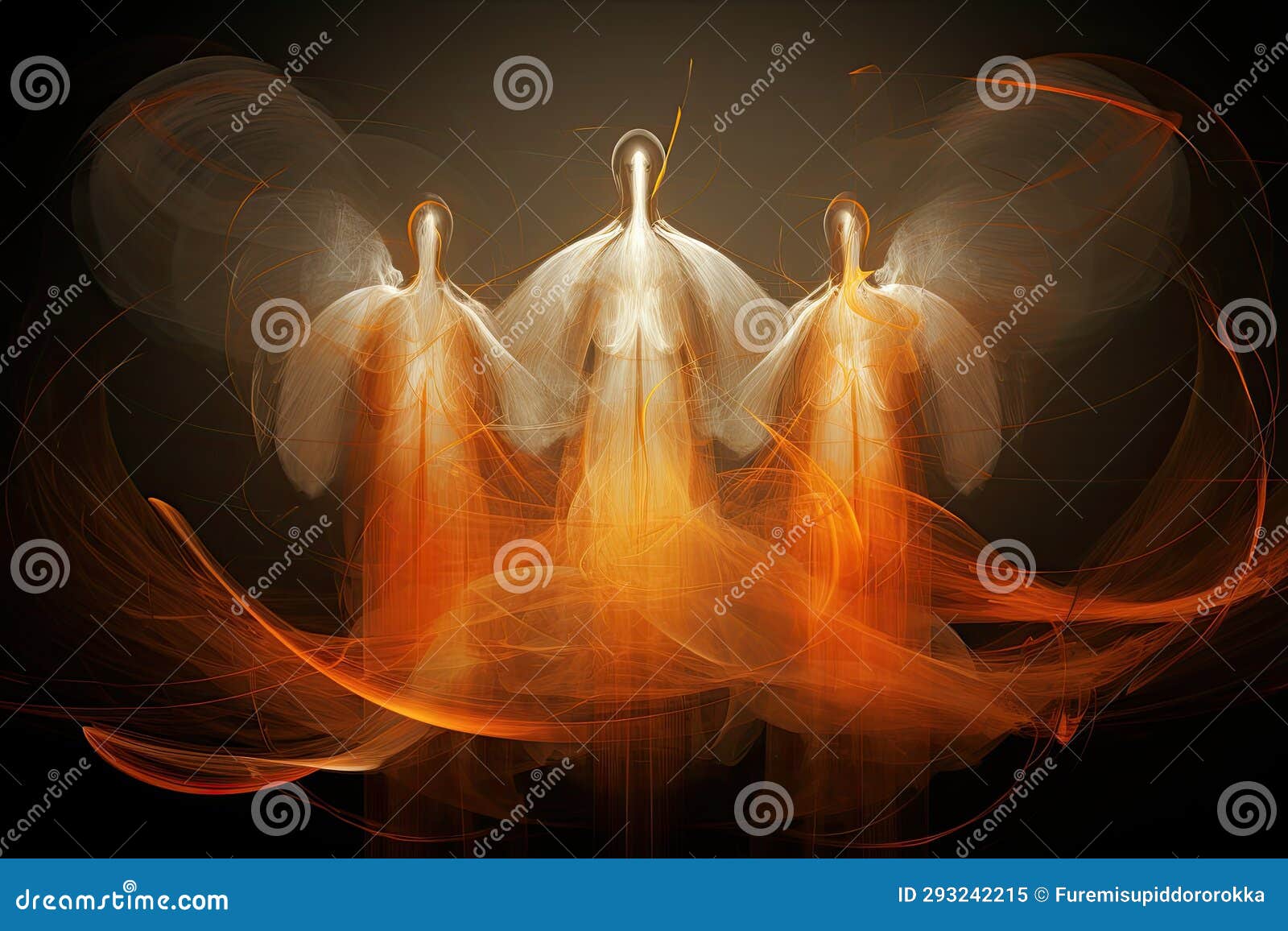 Symbolic Image of Angels in Abstract Style Stock Illustration ...