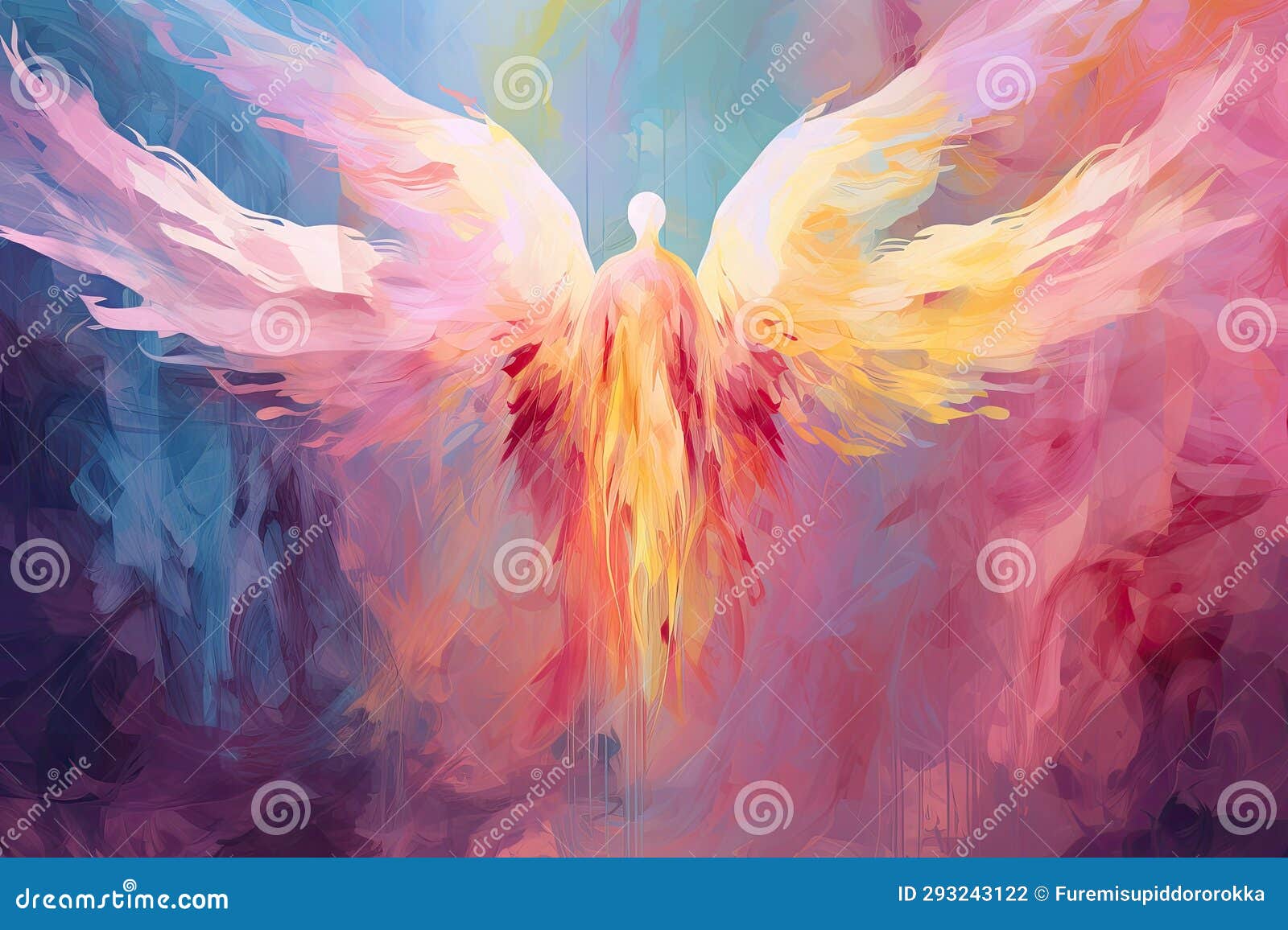 Symbolic Image of Angels in Abstract Style Stock Illustration ...