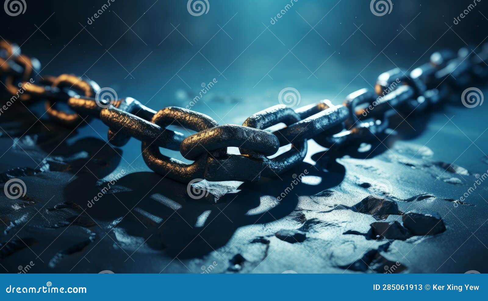 Symbolic Image of a Broken Chain Stock Illustration - Illustration of ...