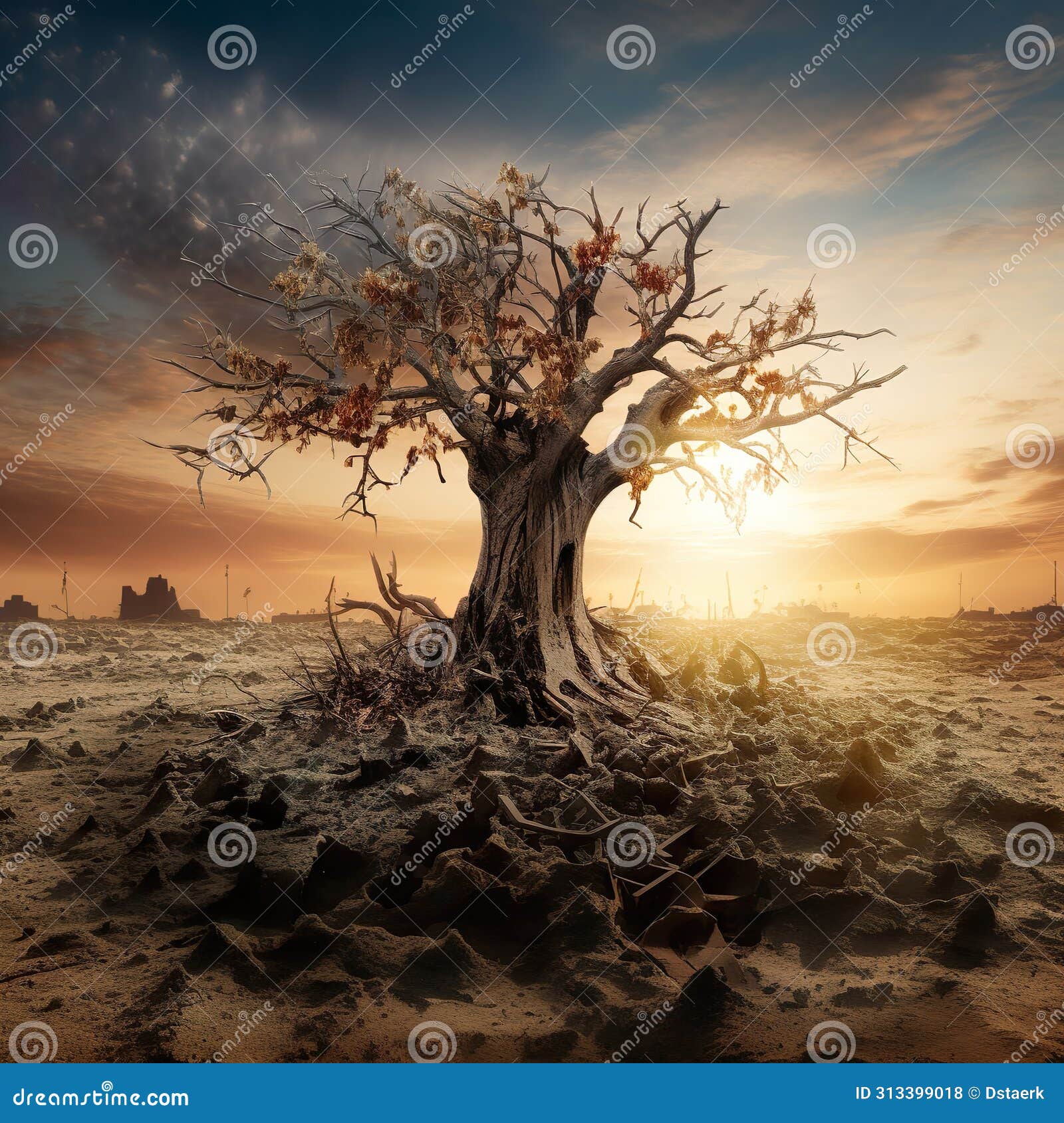 A Symbolic Image of Climate Change with a Tree Generated by Artificial ...
