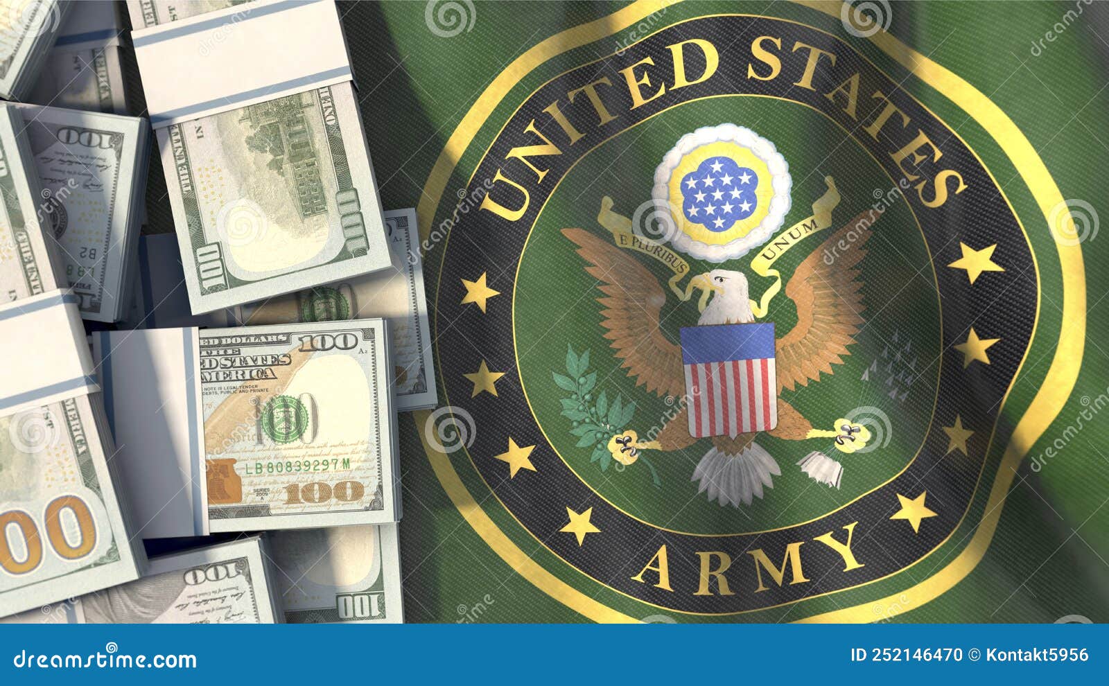 Dollars for the US-Army stock photo. Image of industry - 252146470
