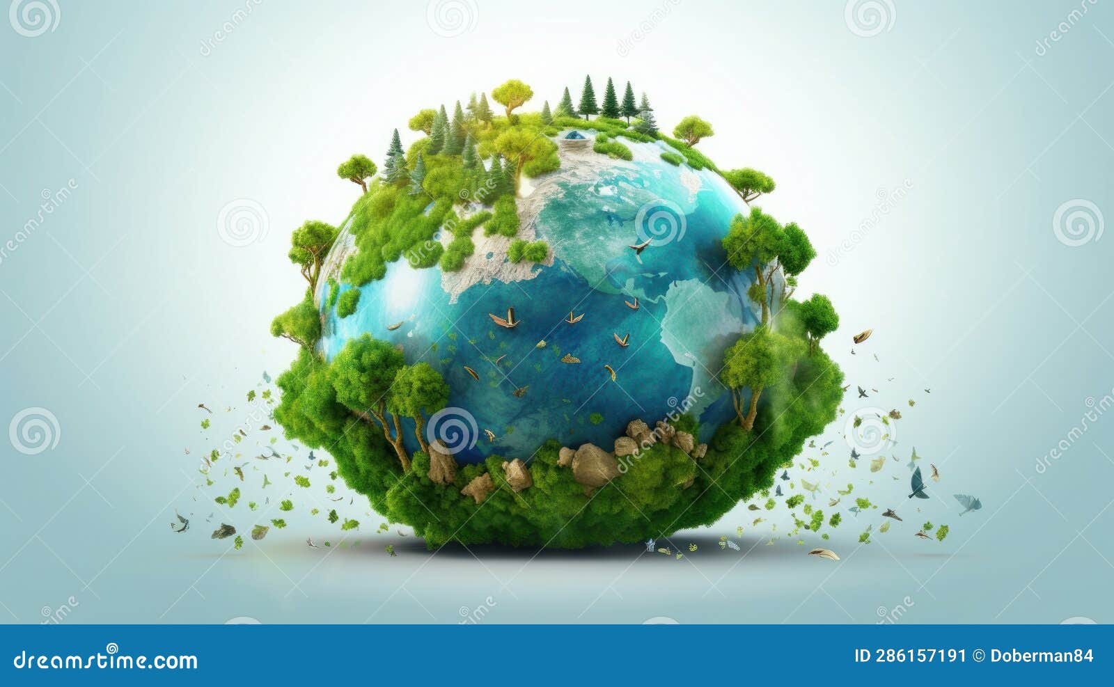 Symbolic Image of the Globe with Elements of Human Activity and Nature ...