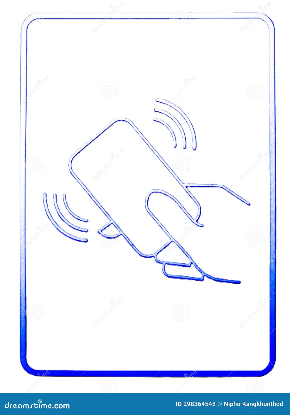 Symbolic Image of a Hand Touching a Card, and an Electromagnetic Wave ...