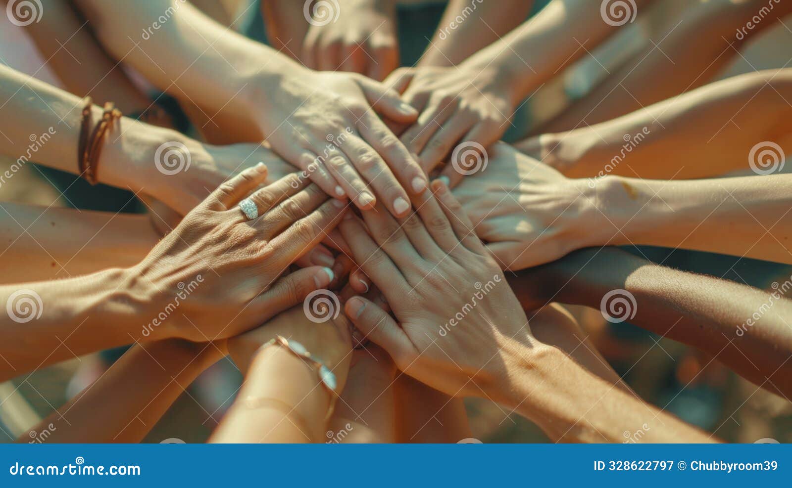 Symbolic Image of Hands Coming Together To Represent Teamwork and ...