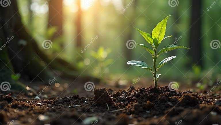 Symbolic Image of Sapling by Fallen Tree Signifying Growth after Loss ...
